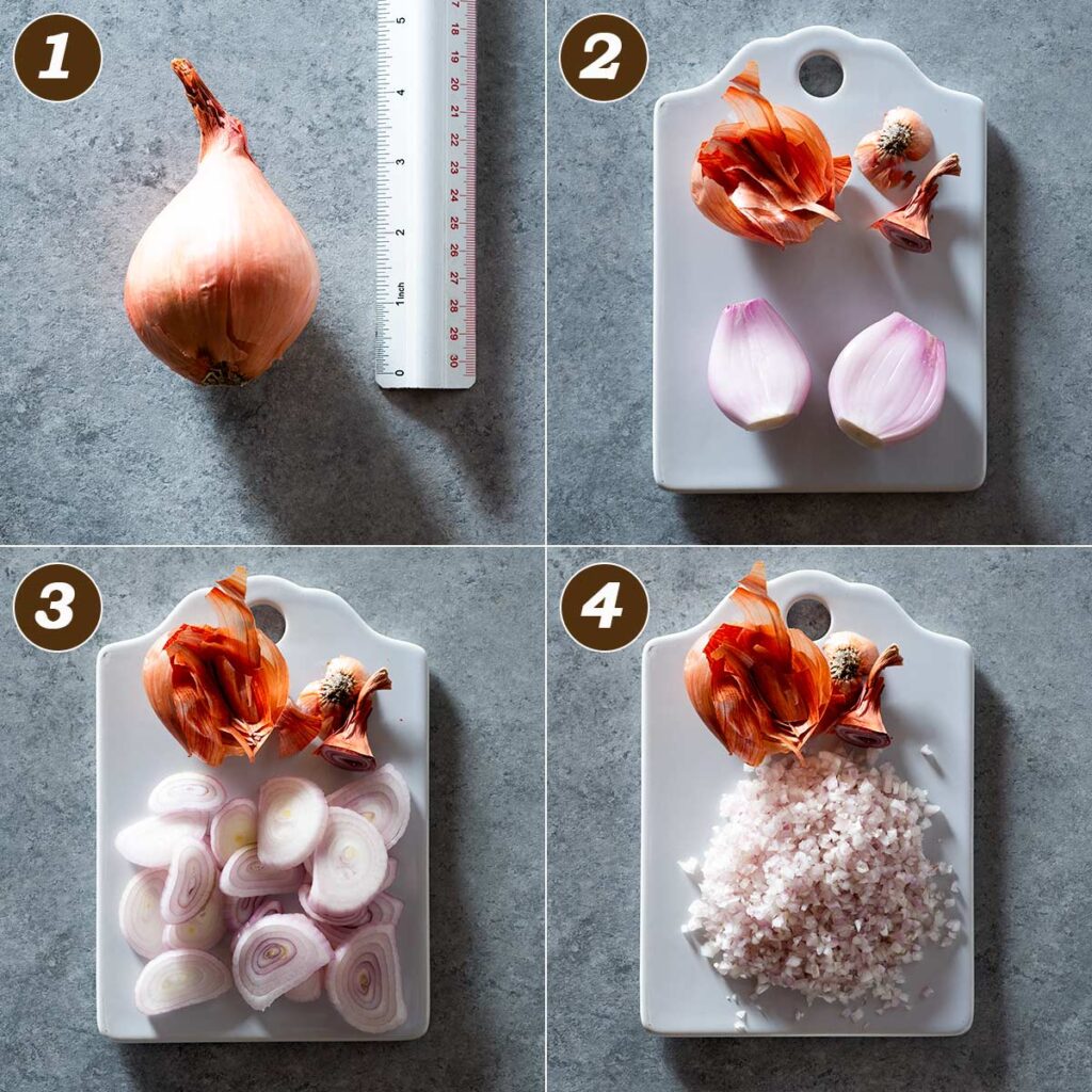 Shallot to cups conversions (sliced and minced)